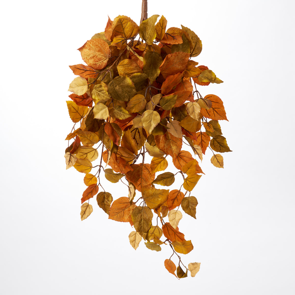 Brown & Orange Hanging Faux Aspen Leaf Bush Fall Foliage Spray - 36 ...