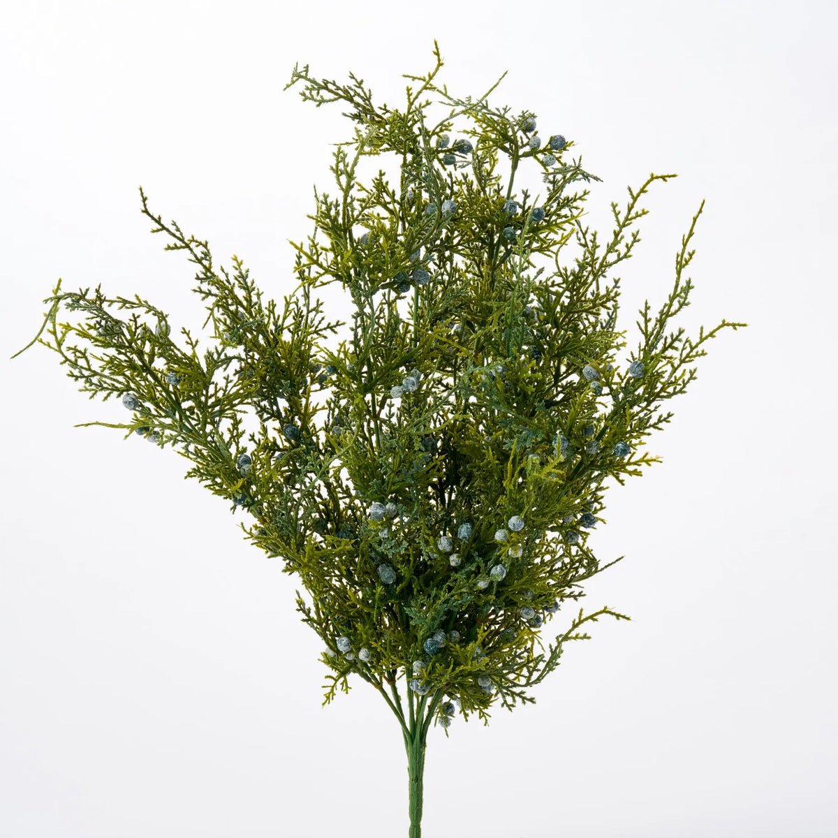 Seeding White & Blue Juniper Berry Stem Faux Winter Greenery Bush - 18 ...