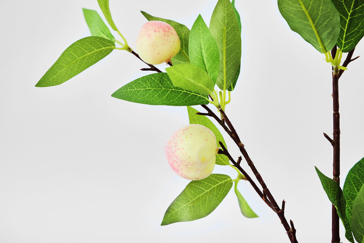 Orchard Fuzzy Mini Peach Stem Decorative Artificial Fruit Branch Stem ...