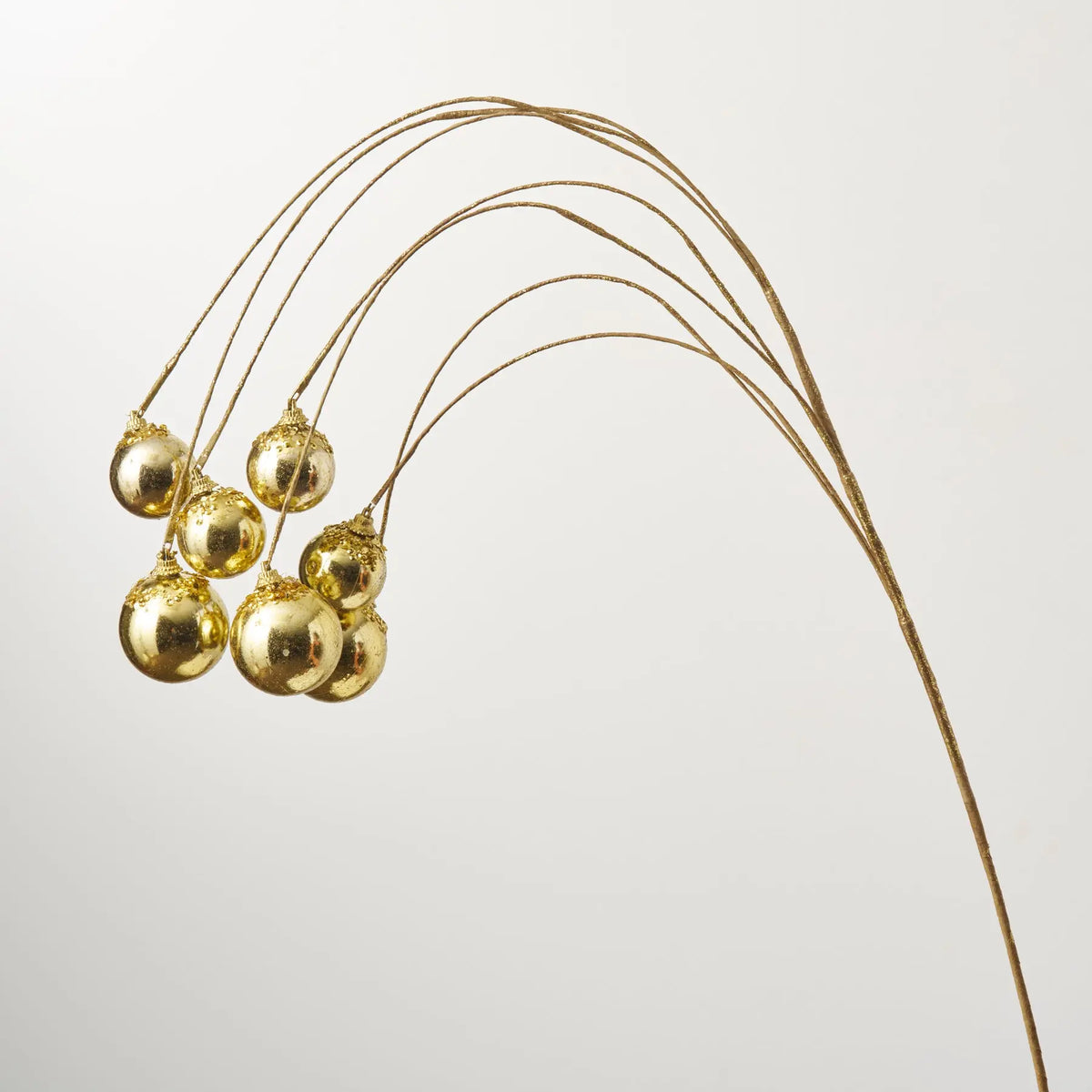 Gold Glitter Tinsel Hanging Ball Ornament Stem Bunch - 36" – Darby ...