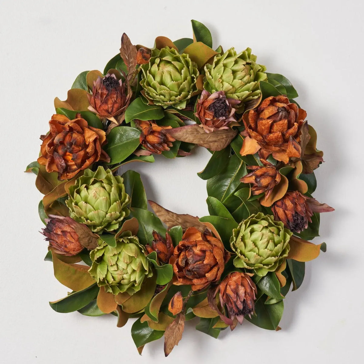 Rustic Abundance - Green & Brown Artichoke with Real Touch Magnolia Le ...