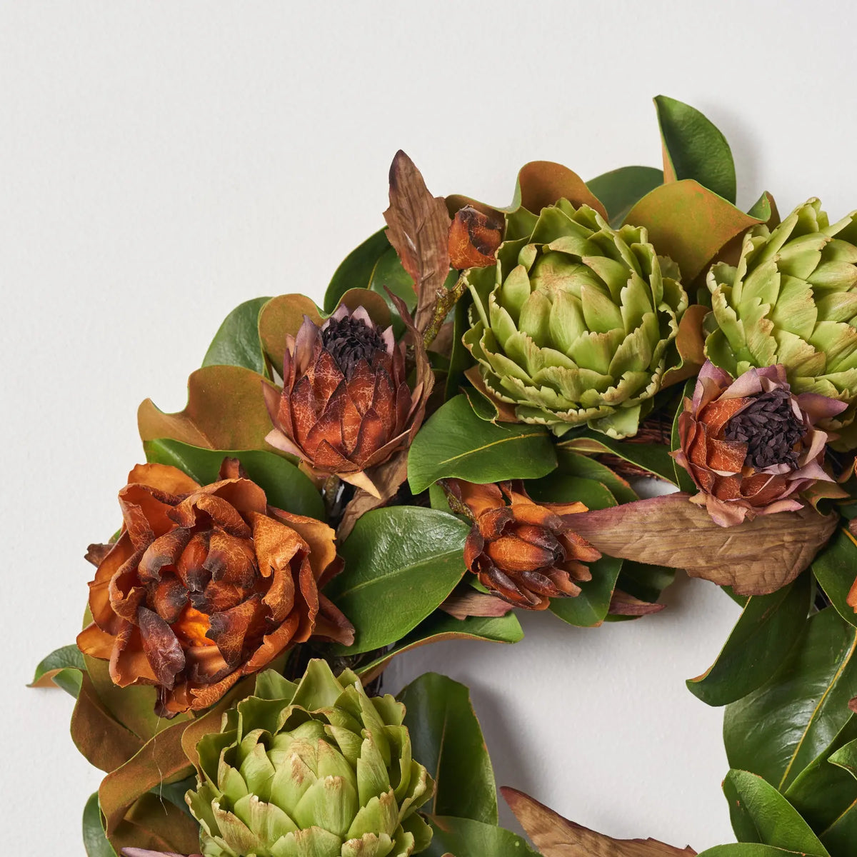 Rustic Abundance - Green & Brown Artichoke with Real Touch Magnolia Le ...