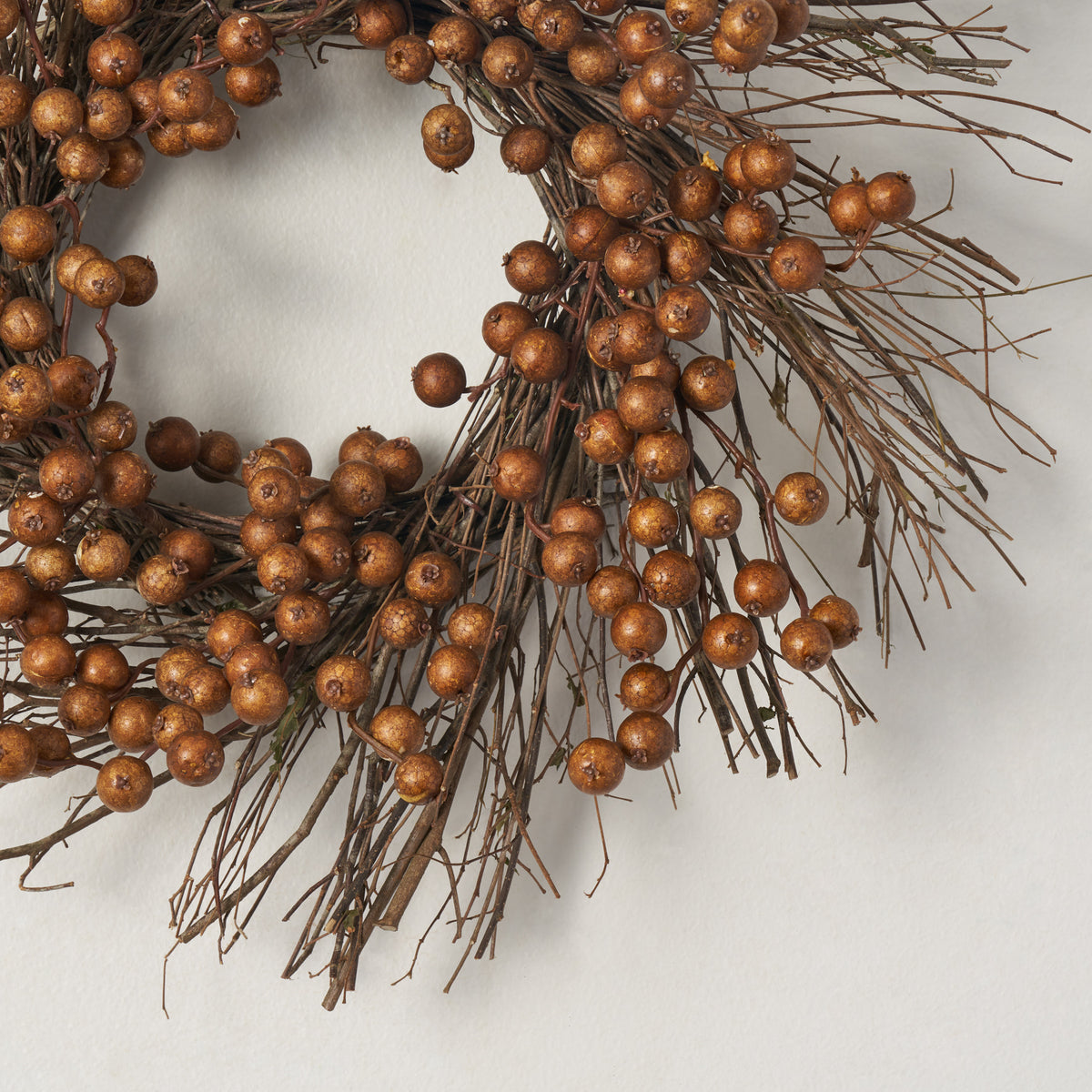 Natural Brown Faux Crabapple Berry Wispy Birch Twig Front Door Fall Wr ...