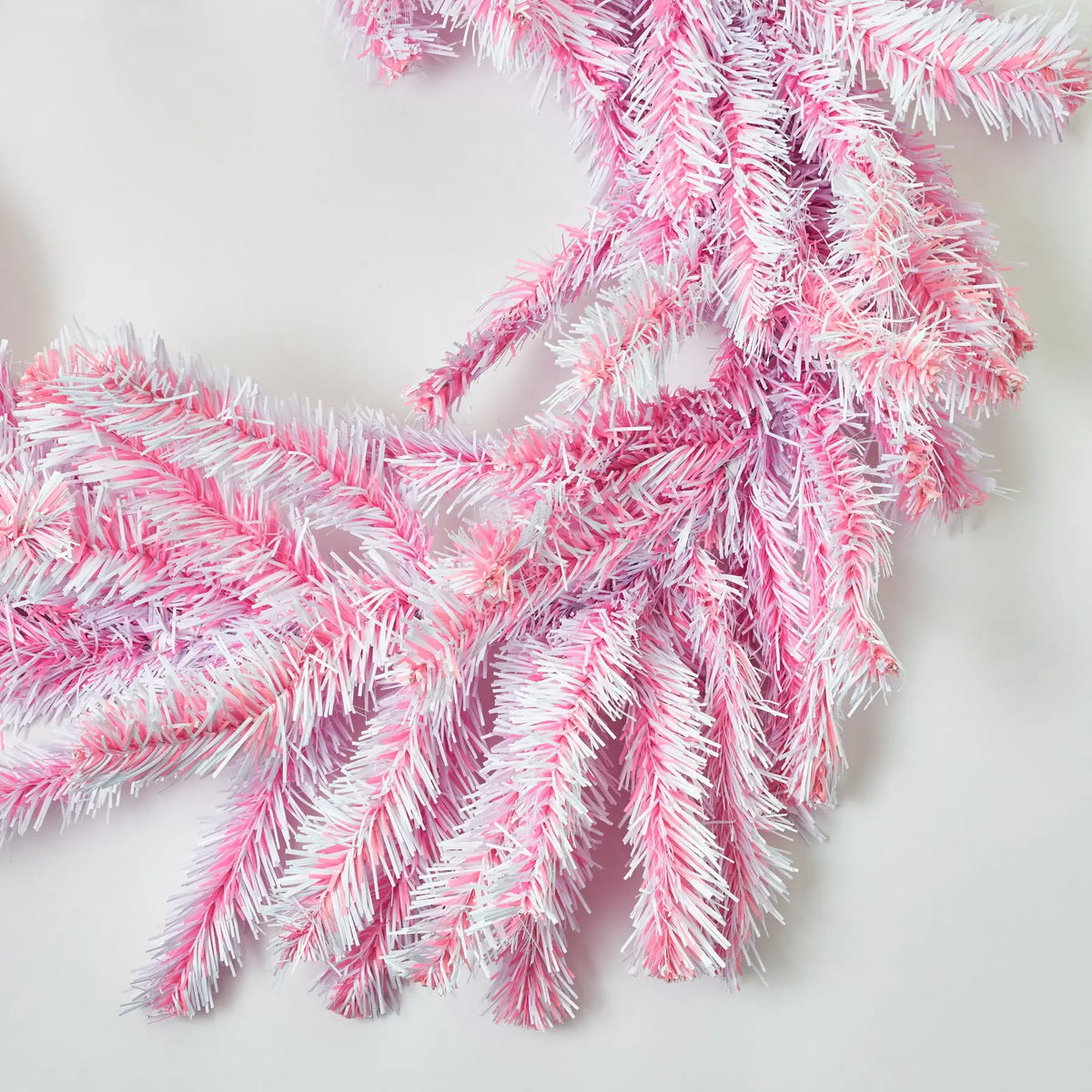 Deluxe Pink & White Candy Cane Stripe Christmas Holiday Mantel Stairwa ...