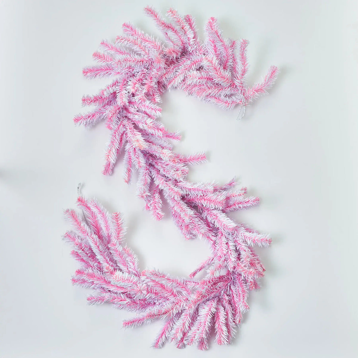 Deluxe Pink & White Candy Cane Stripe Christmas Holiday Mantel Stairwa ...