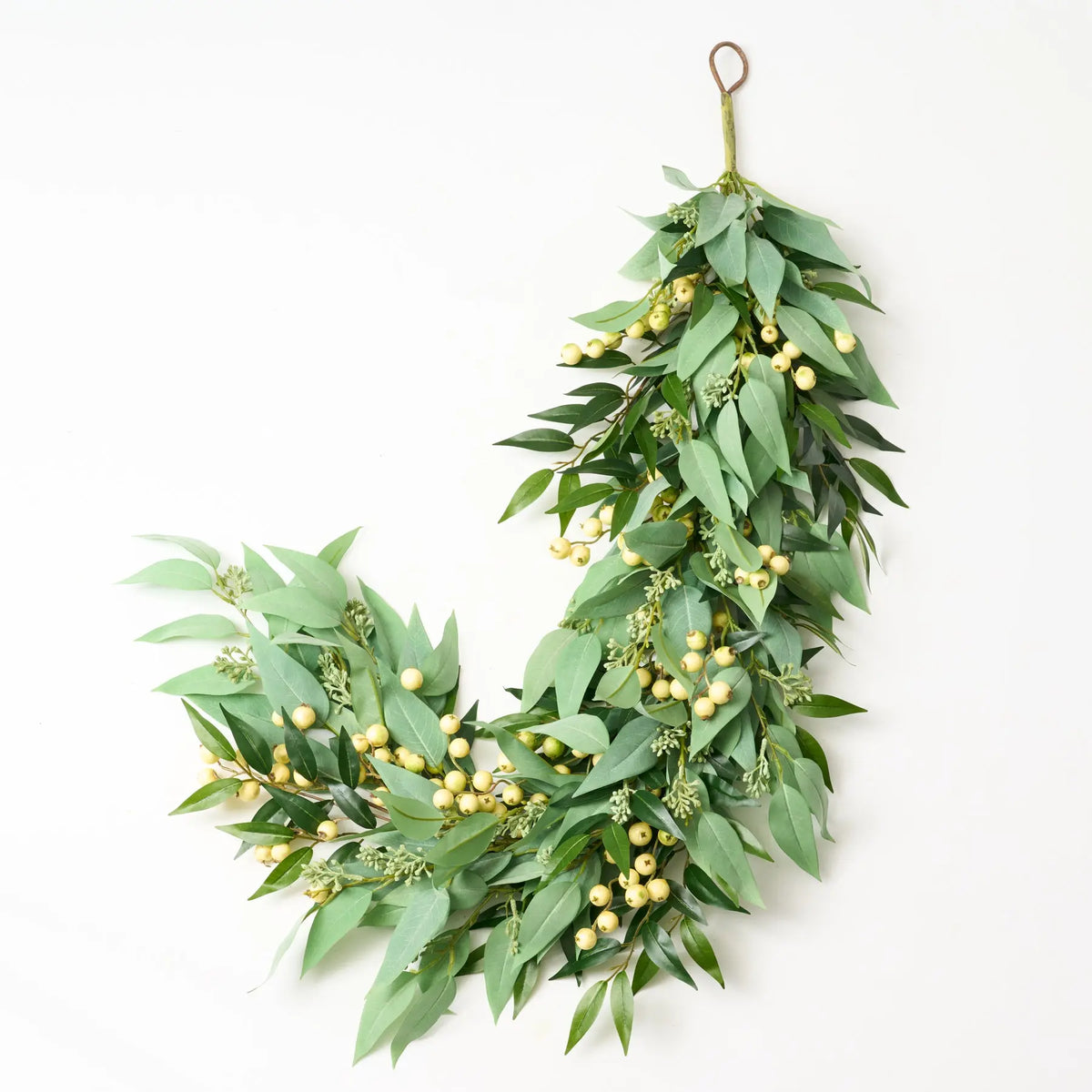 All Seasons Faux Blade Eucalyptus, Green Smilax & Cream Green Gooseber ...
