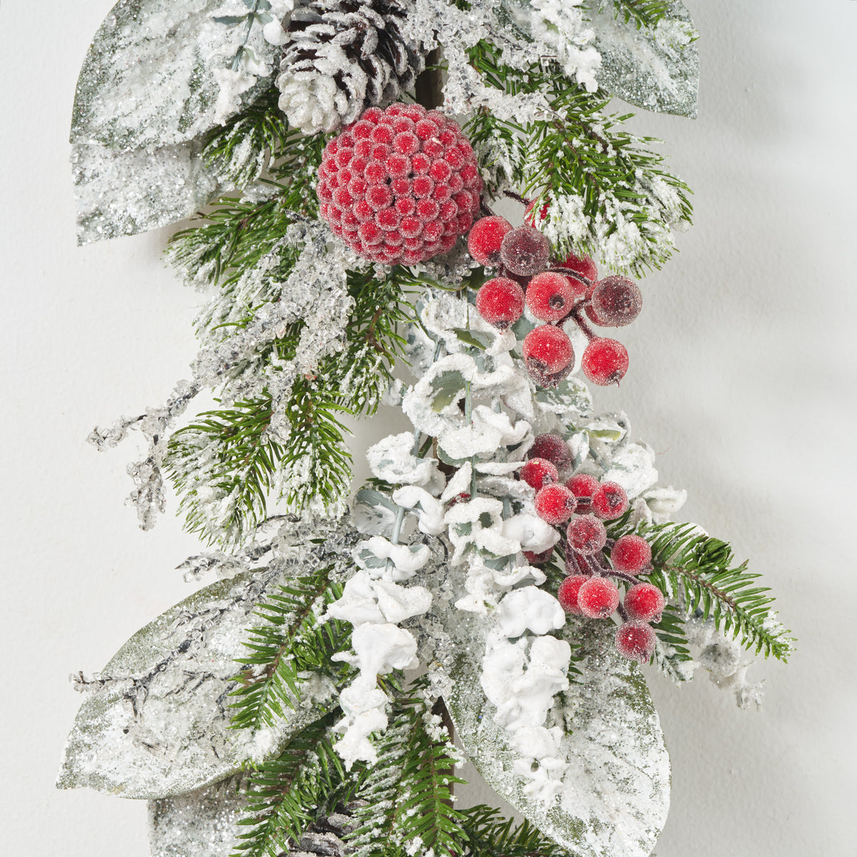 Holiday Frost - Snow Magnolia, Eucalyptus, Red Berry & Pine Cone Winte ...