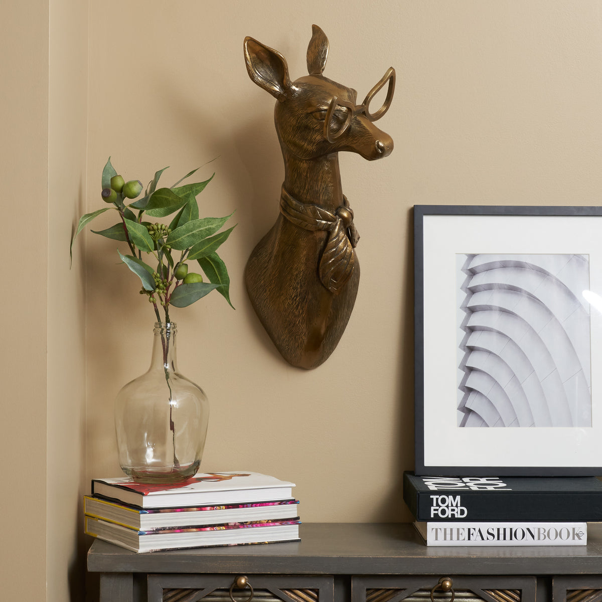 Margie the Doe Wall Mount - Bronzed Female Deer Decor | Eric + Eloise ...