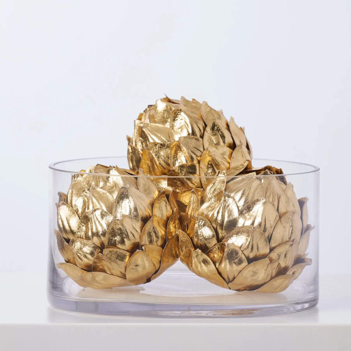 Metallic Gold Artichoke Décor Holiday Glam Bowl Filler Set of 3 ...