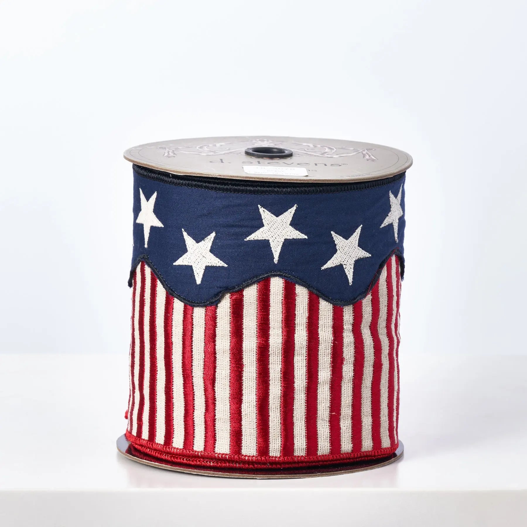 D. Stevens Patriotic Ribbon 5 Yards - Stars & Stripes Embroidered Linen ...