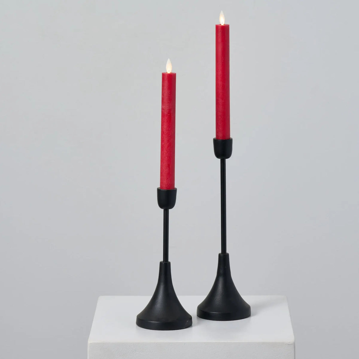 Moving Flameless LED Red 9" Taper Candles with Remote Set of 2 – Darby ...