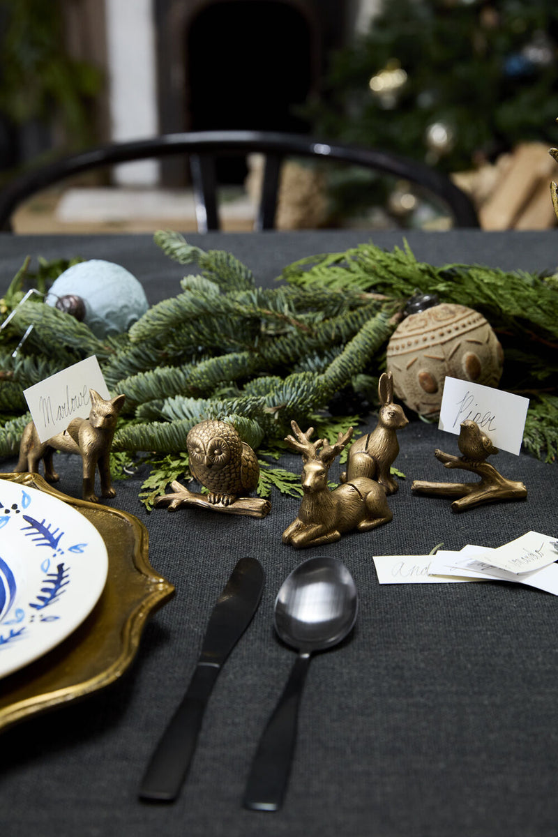 Enchanted Critter Name Card Holder Whimsical Antique Gold Charcuterie ...