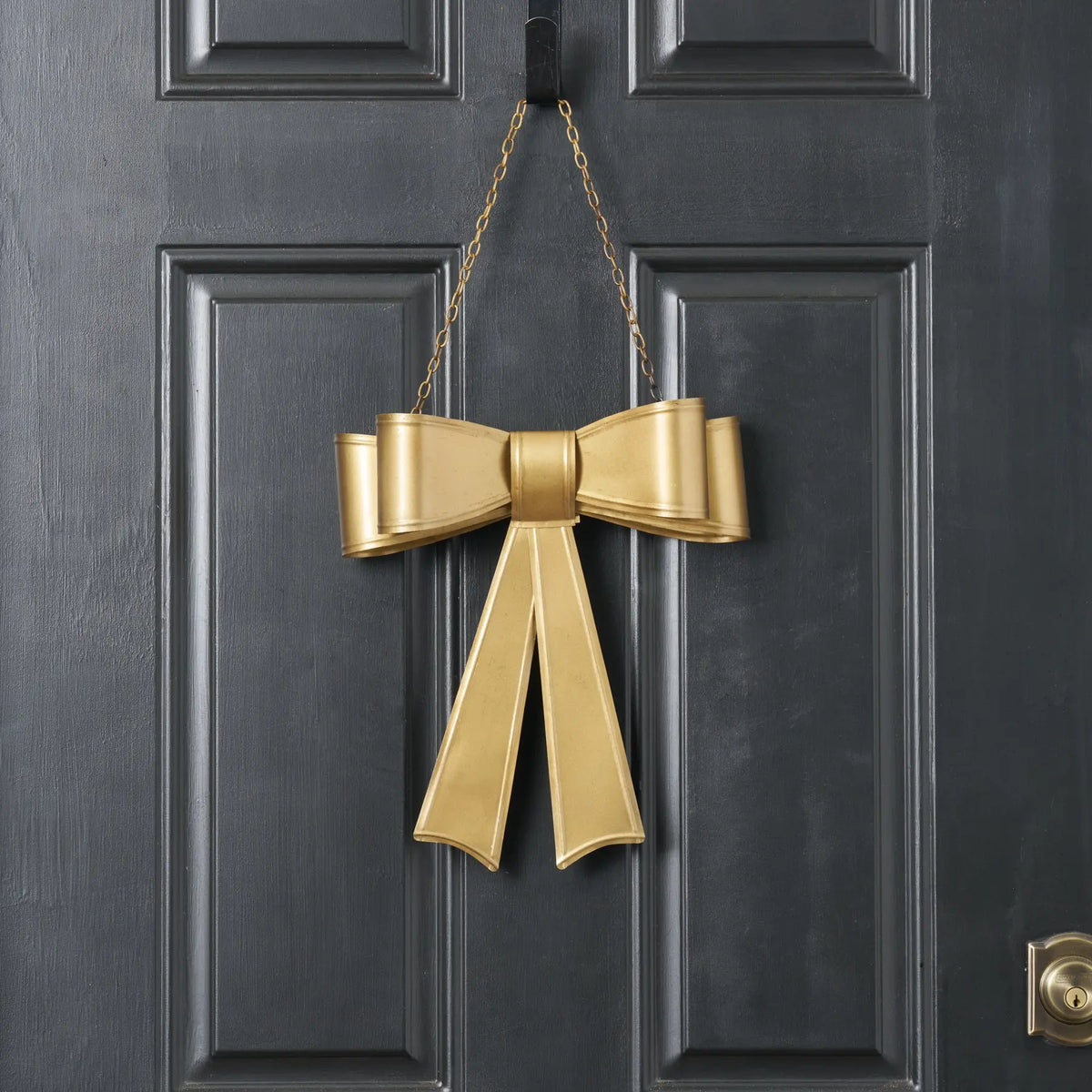 Gold Metal Christmas Bow Decorative Holiday Hanging Décor – Darby Creek ...