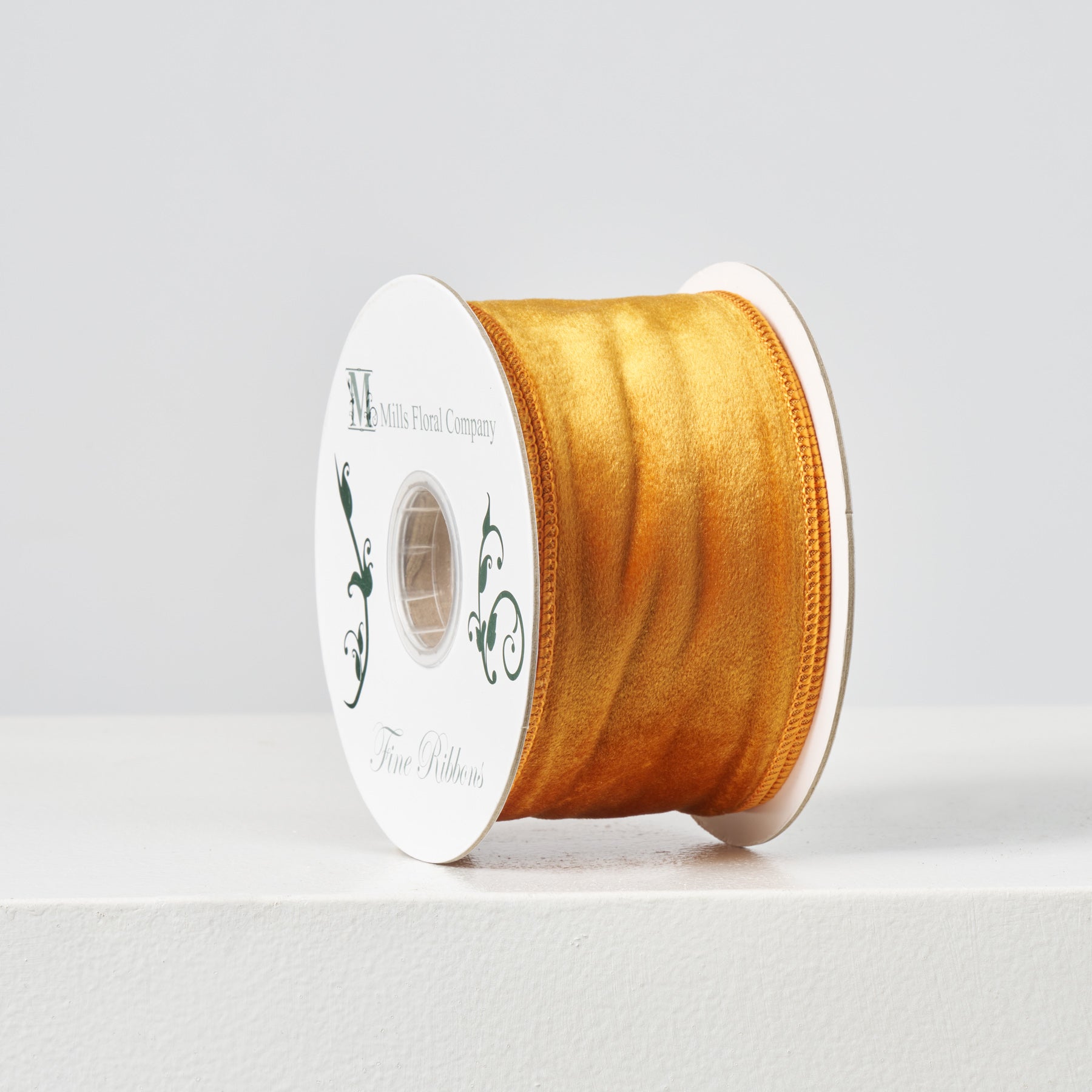 Persimmon Gold Velvet 10 Yd. Wire-Lined Ribbon Spool – Darby Creek Trading