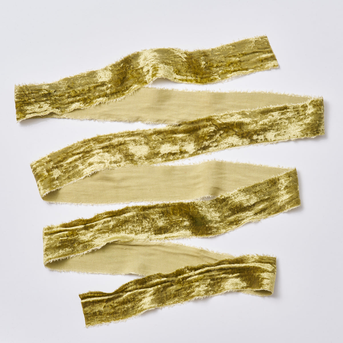 Moss Green Frayed Velvet Ribbon - Raw Edge Holiday Decor – Darby Creek ...