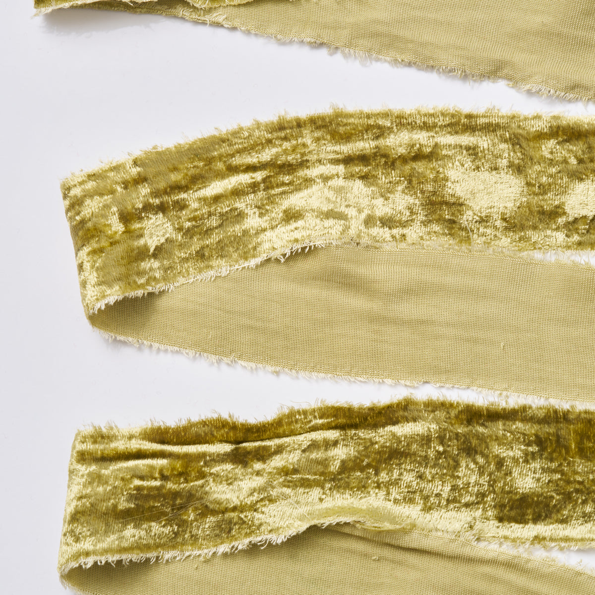 Moss Green Frayed Velvet Ribbon - Raw Edge Holiday Decor – Darby Creek ...