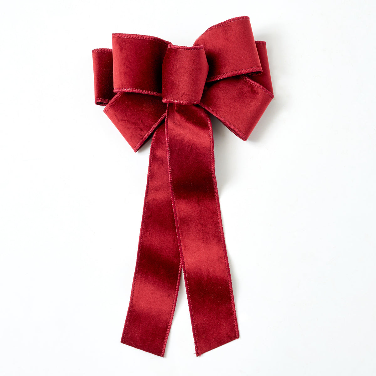 Burgundy Red Garnet Taffeta Wire-Lined Hand-Tied Drape Loop Bow – Darby ...