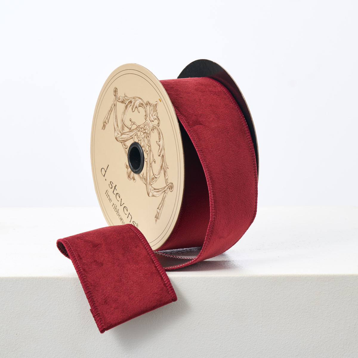 Burgundy Red Garnet Hand-Knotted Wired Bow & Spool of Taffeta Ribbon ...