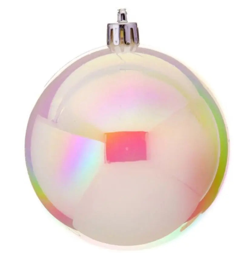 Clear Iridescent Shatterproof Ball Ornament Transparent Christmas Tree ...