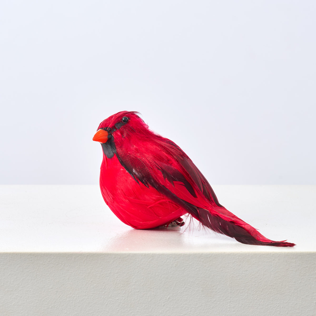 Faux Feathered Fat Sitting Red Cardinal Bird Clip On Ornament – Darby ...