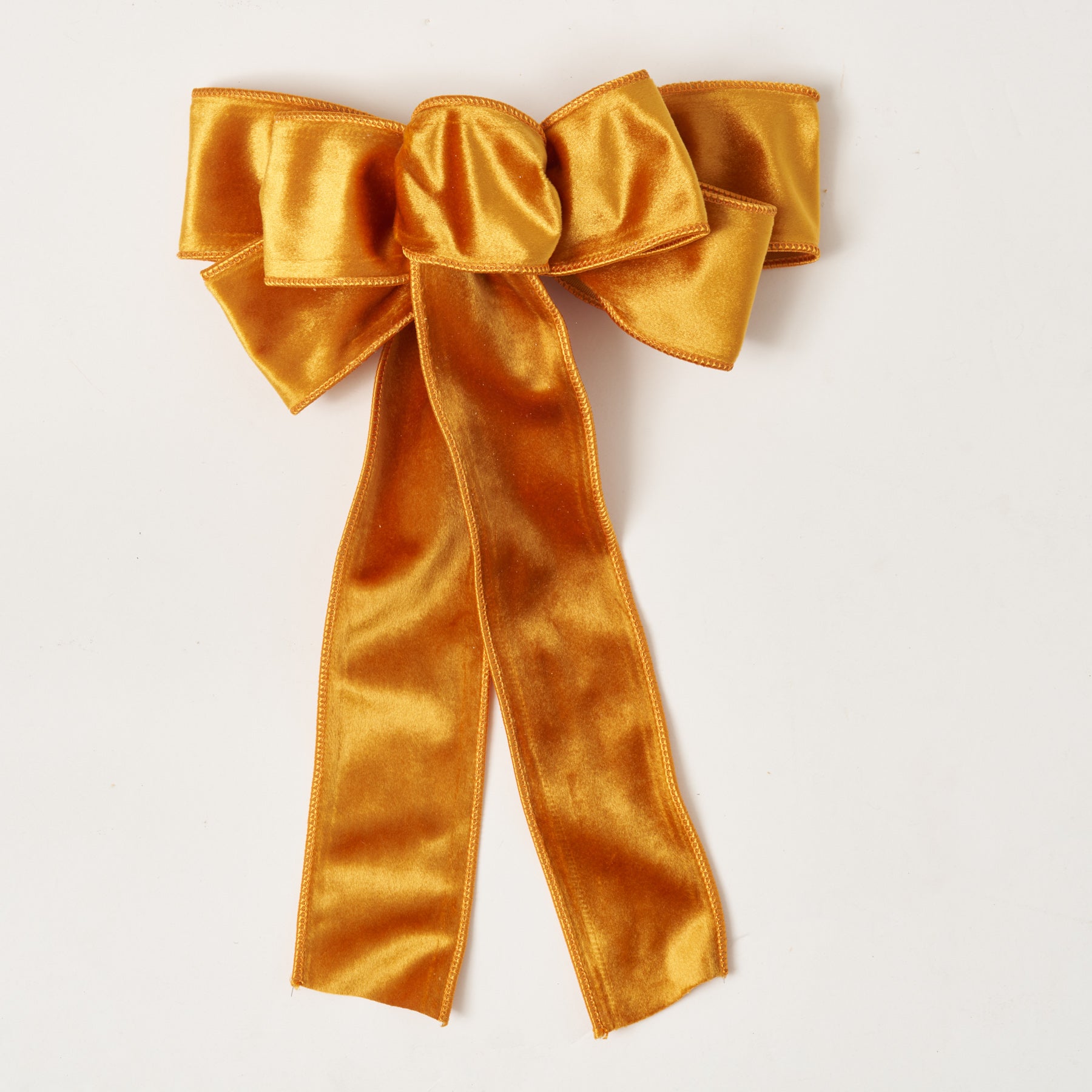 Persimmon Gold Velvet Wire-Lined Hand-Knotted Drape Loop Bow – Darby ...