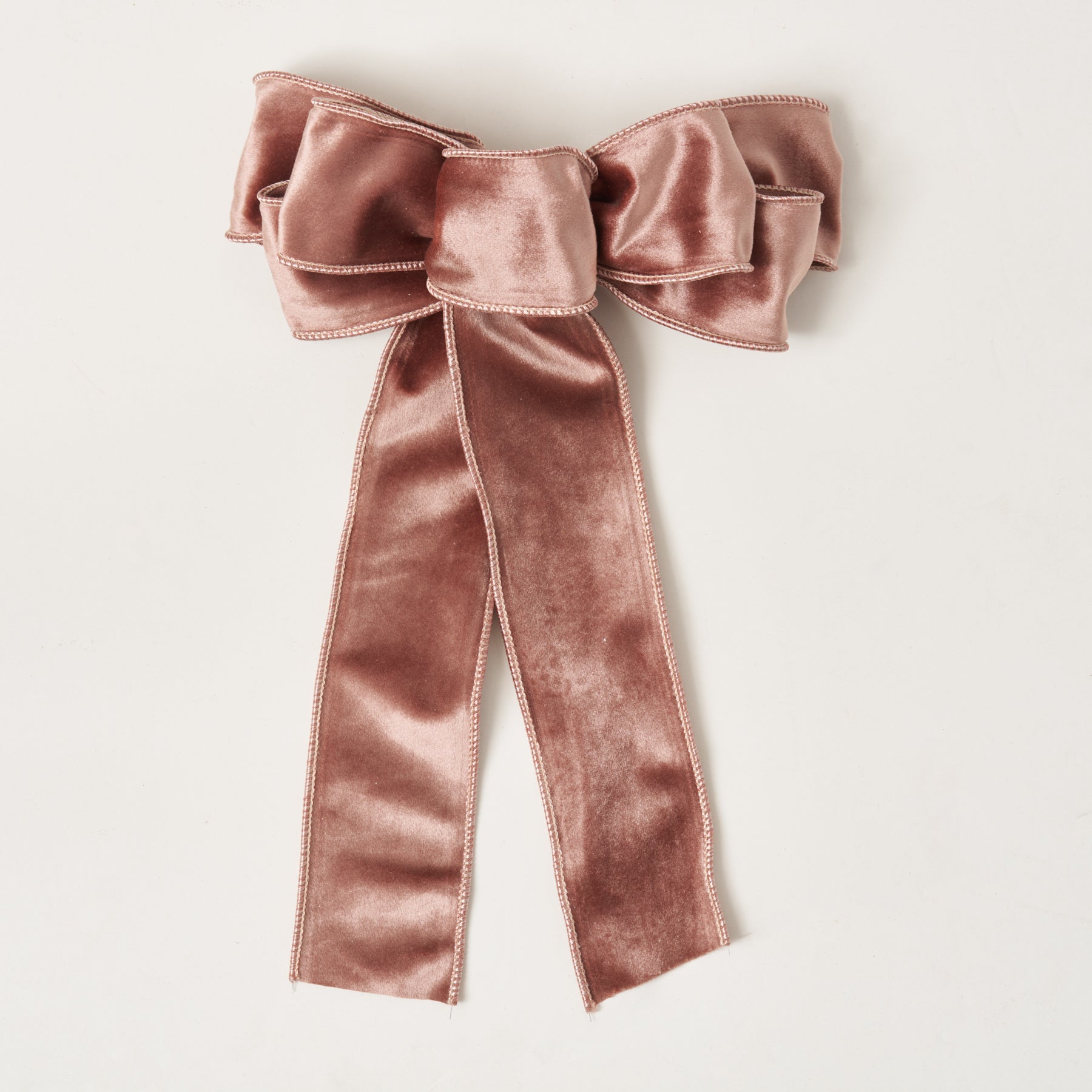 Dusty Blush Amaretto Velvet Wire-Lined Hand-Tied Drape Loop Bow – Darby ...