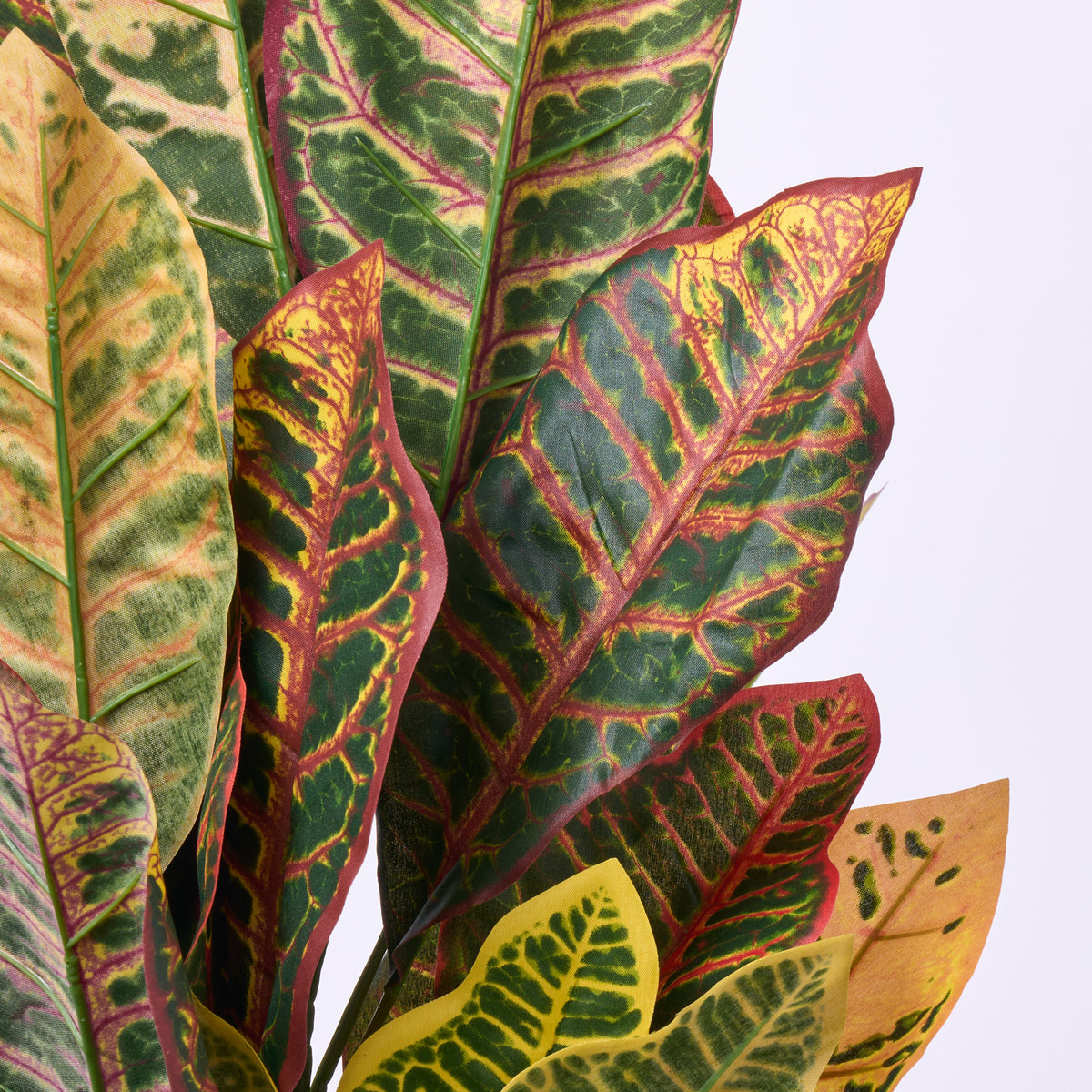 Lifelike Croton Leaf Spray Faux Everyday Houseplant Stem Bouquet - 26 ...