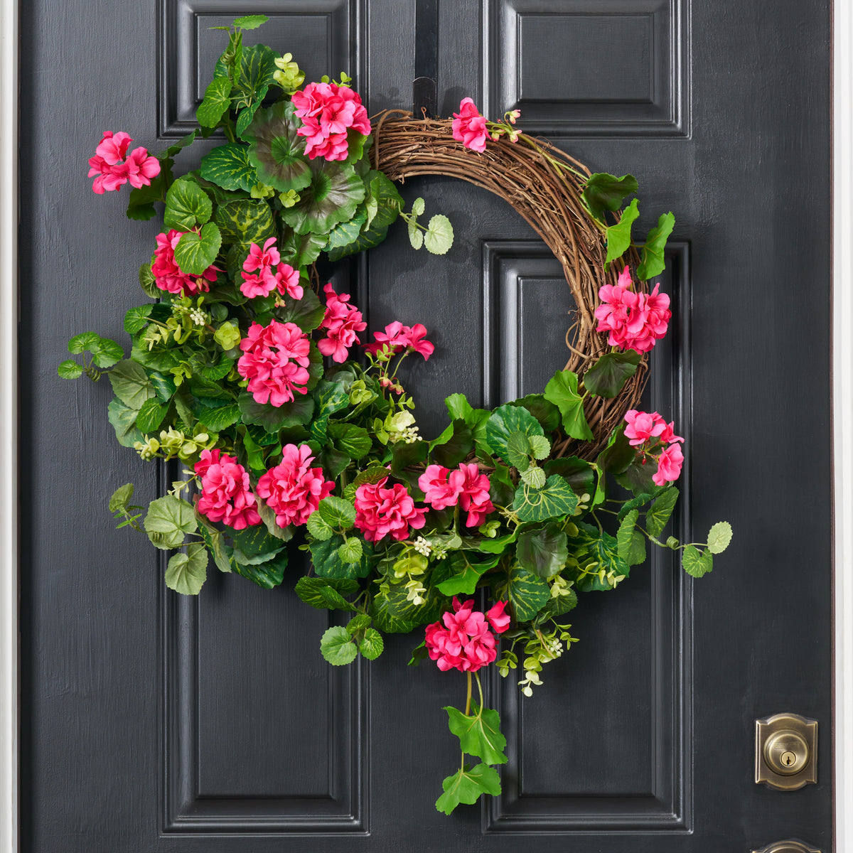 Pink Paradise - Bright Pink Hanging Geranium with French Begonia Leaf ...
