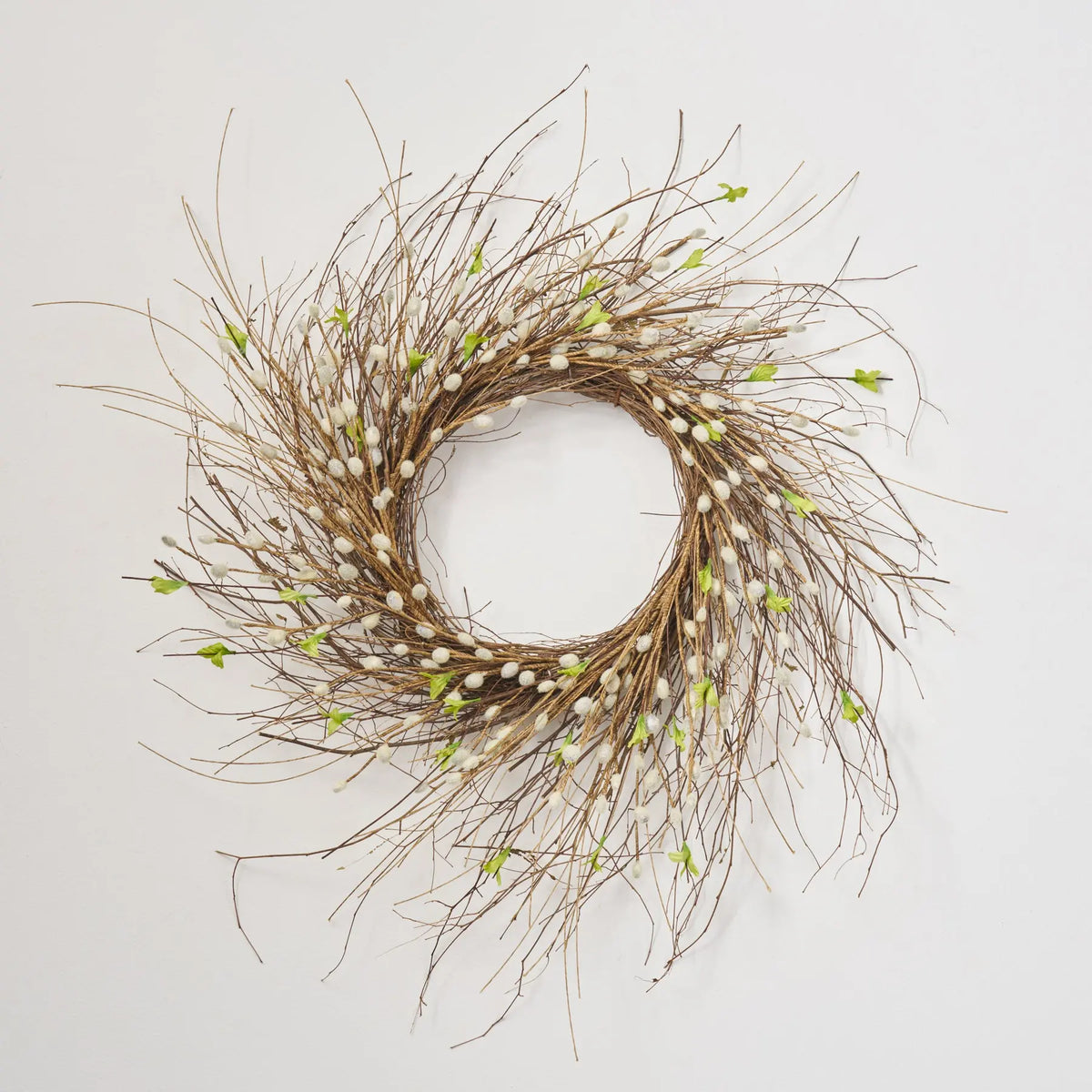 Lifelike Faux Pussy Willow Branch Wispy Birch Twig Front Door Spring ...