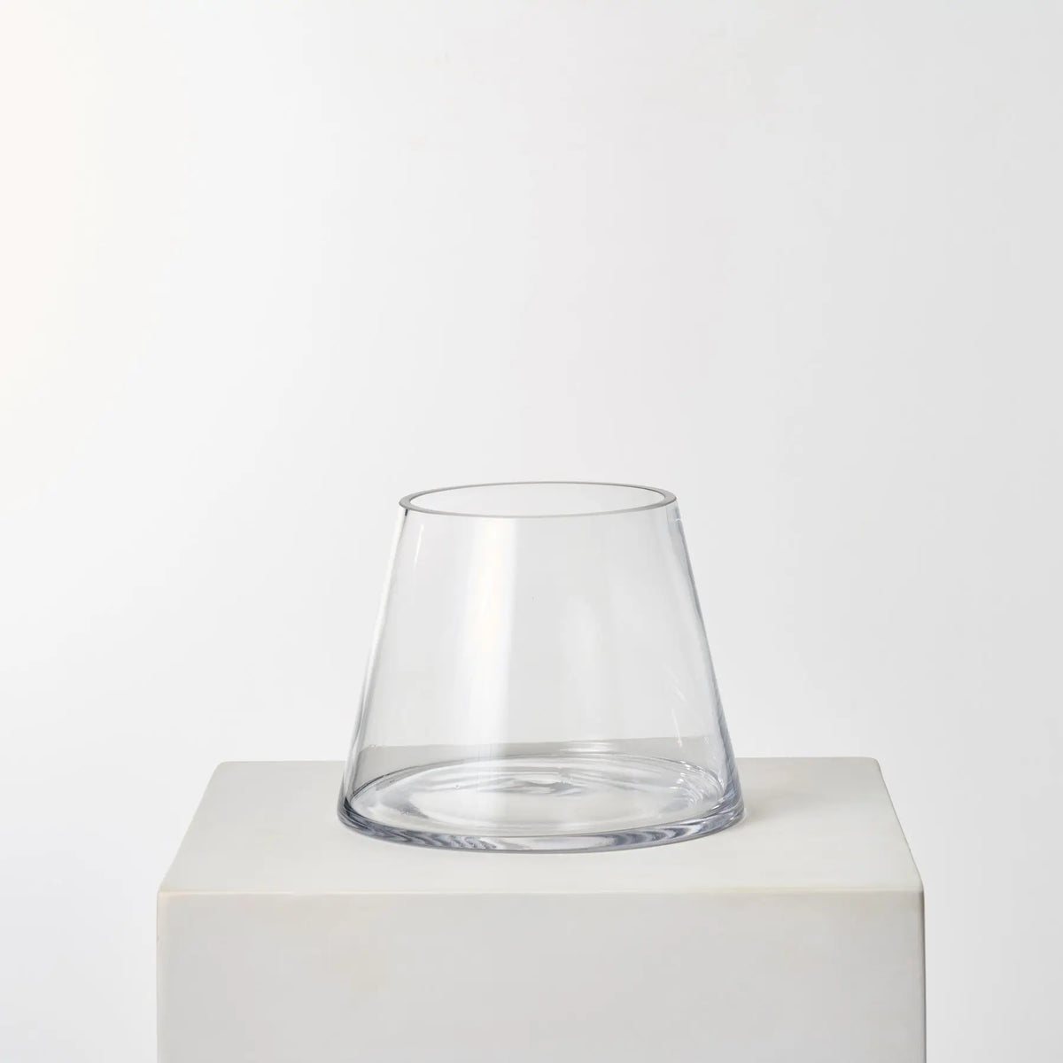 Tapered Cut Glass Vase Angled Floral Bouquet Vessel - Darby Creek ...