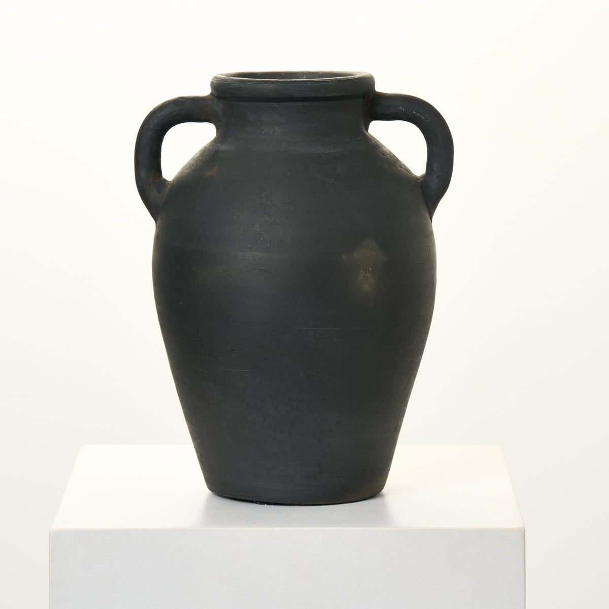 Textured Black Terracotta Jug Vase with Handles – Darby Creek Trading
