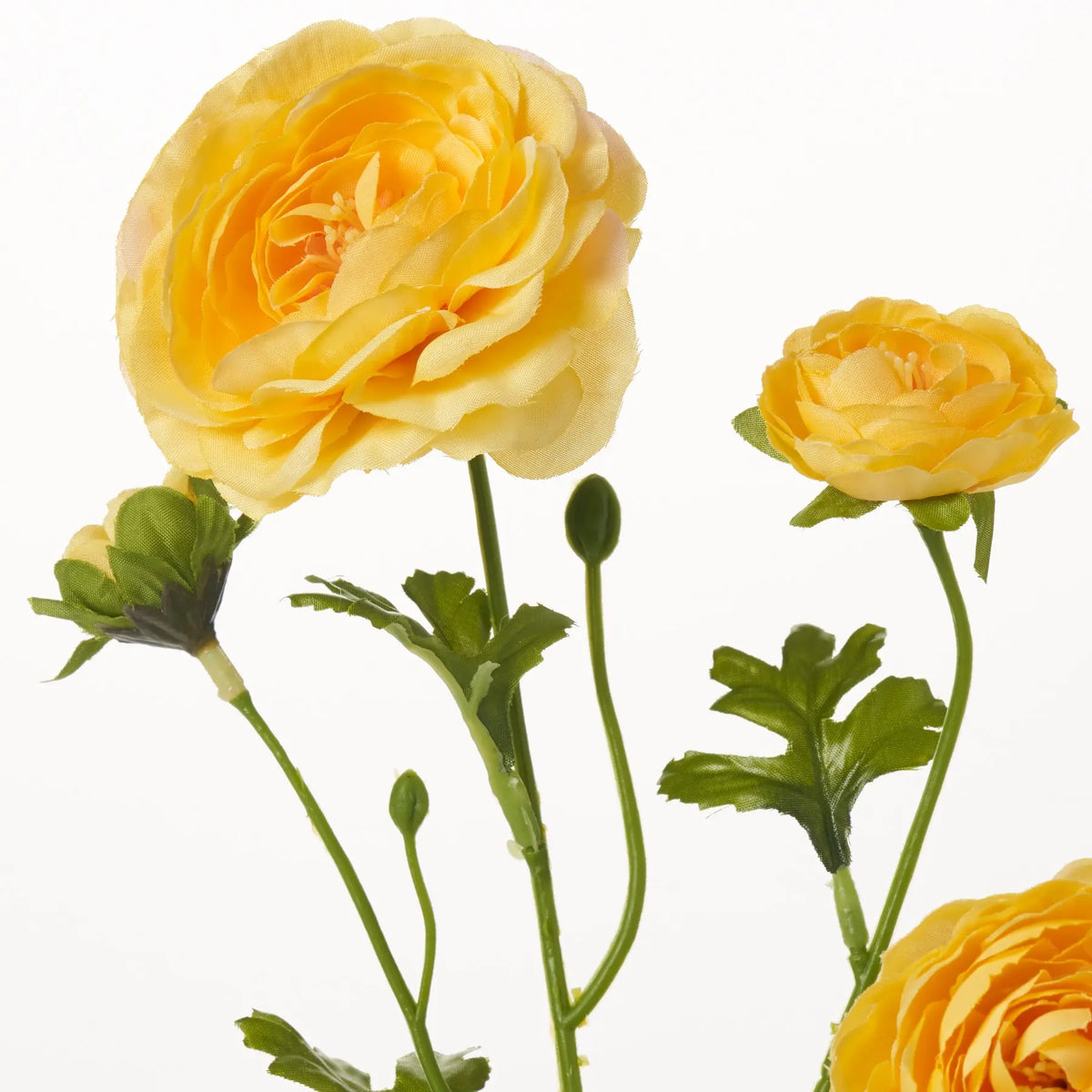 Yellow Sherbet Ranunculus Bloom & Bud Spray Single Faux Floral Stem ...