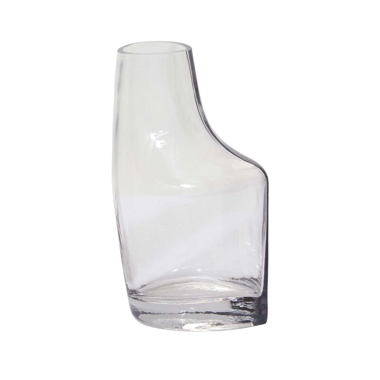 Handmade Modern Asymmetric Clear Glass Floral Stem Vase – Darby Creek ...