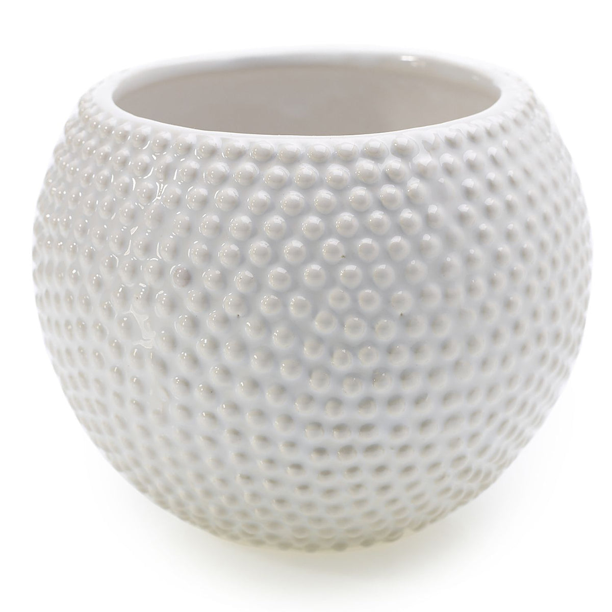 White Glazed Raised Polka Dot Ceramic Spotti Pot – Darby Creek Trading