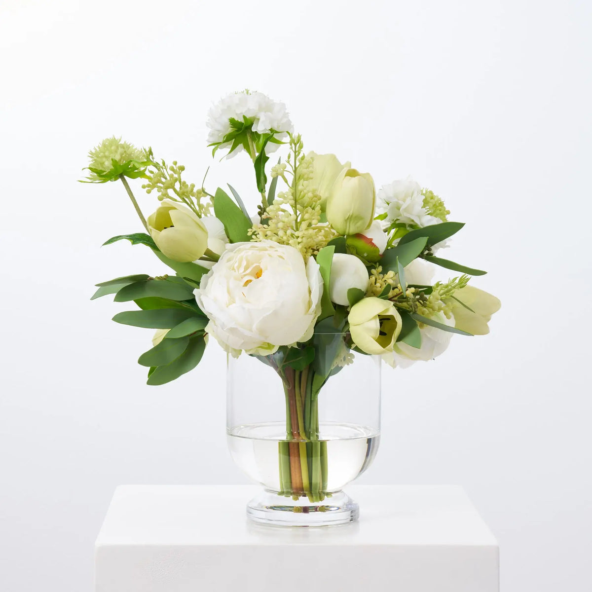 A Fresh Look - Real Touch White Peony, Green Tulip & Seed Cluster Ever ...
