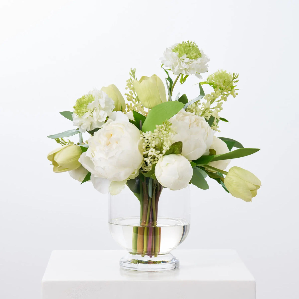 A Fresh Look - Real Touch White Peony, Green Tulip & Seed Cluster Ever ...