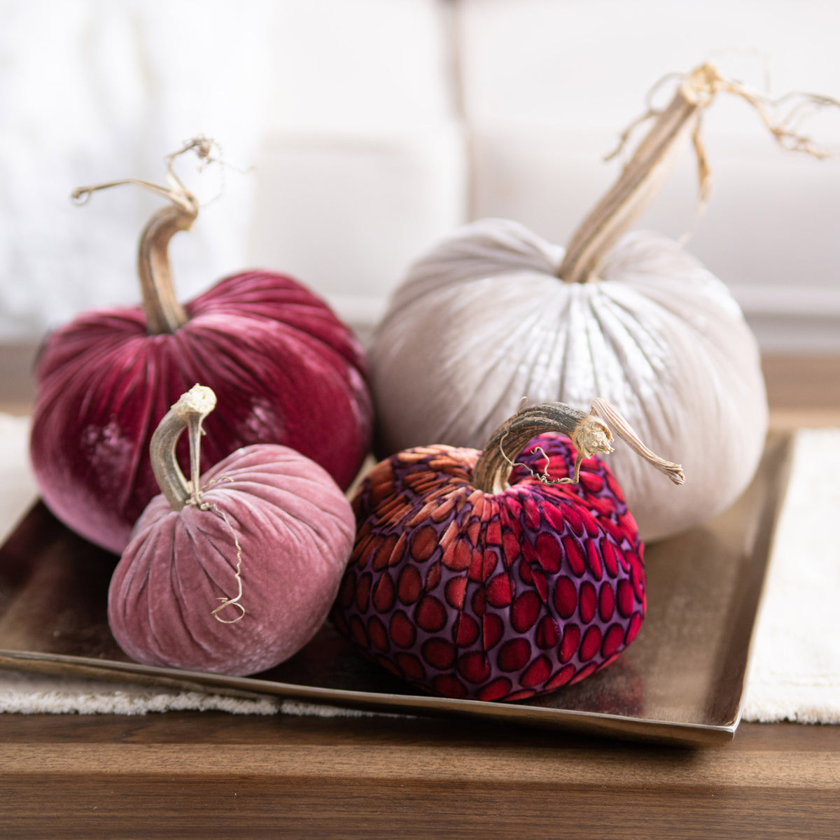 Autumn Evenings Grand Harvest Set - Plush Pumpkin Luxury Velvet Real S ...