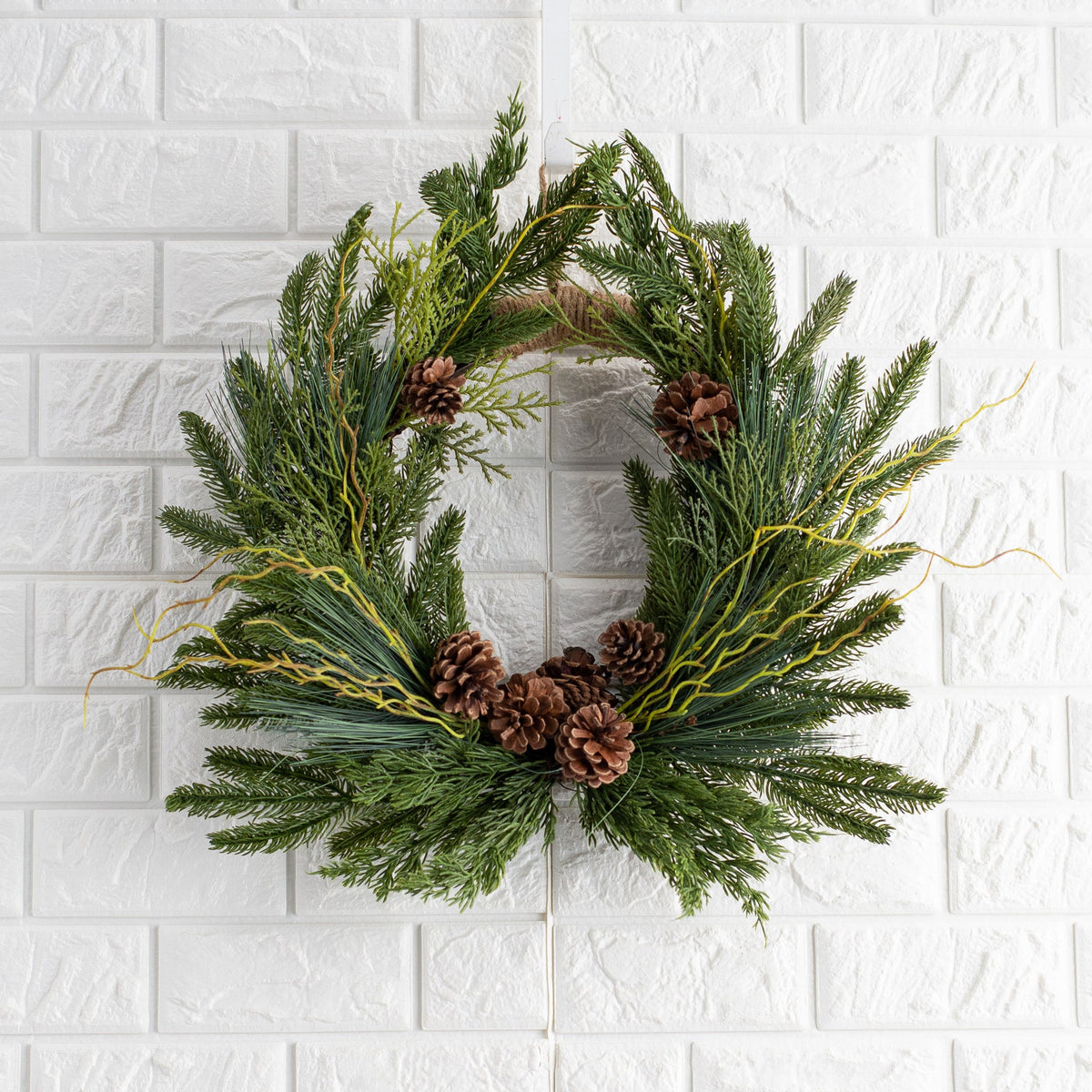 Evergreen Forest Mixed Greens & Pine Cone Holiday Winter Front Door Cr – Darby Creek Trading