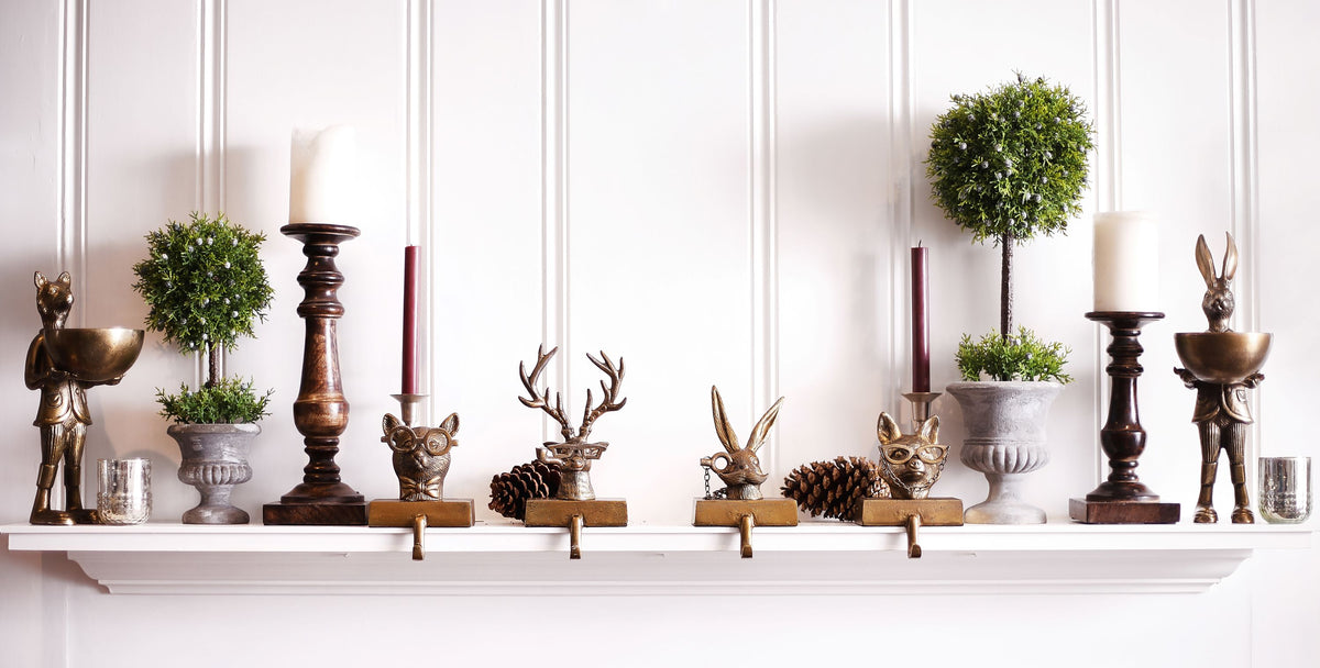 Eric + Eloise Stocking Holders - Bronzed Aluminum Christmas Decor ...