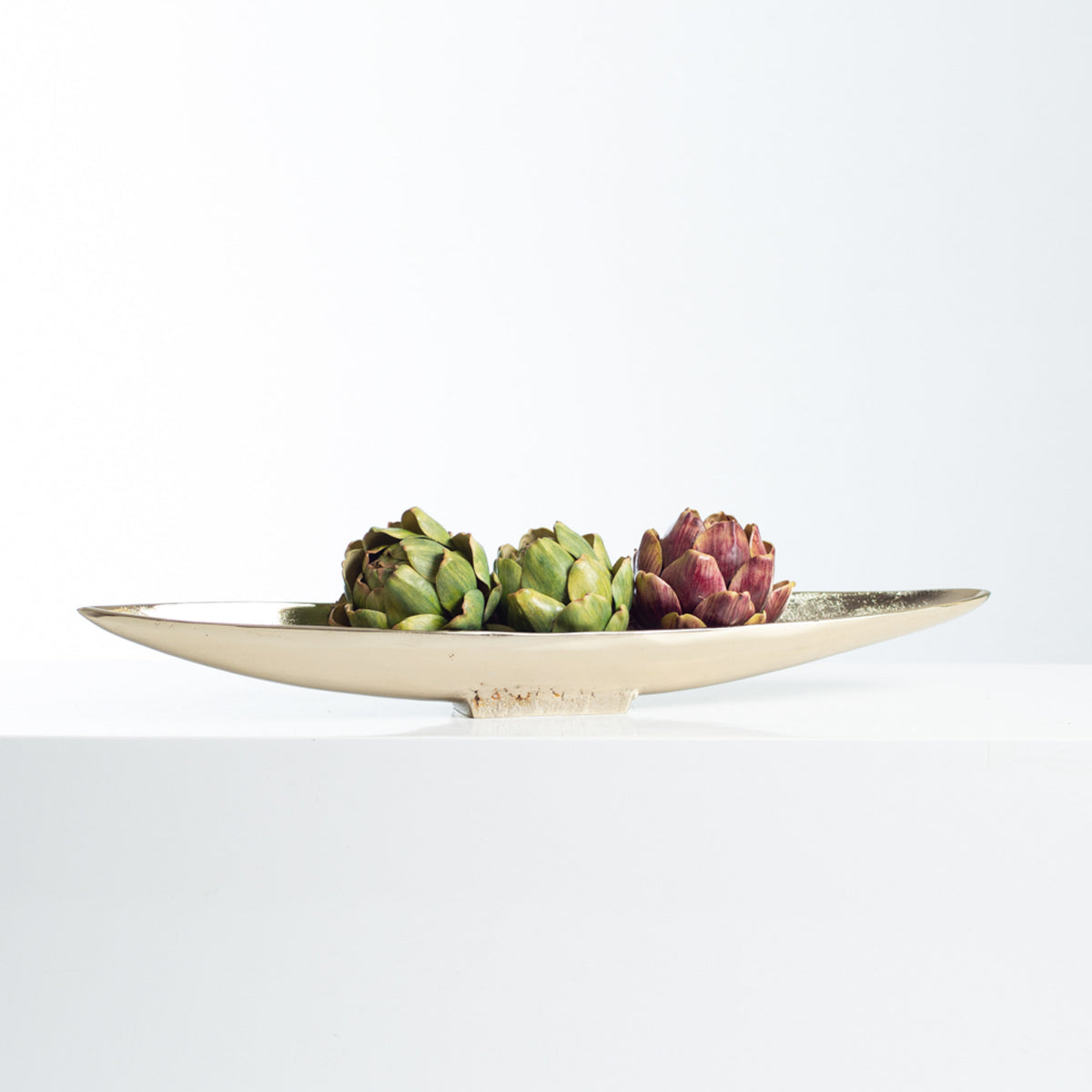 Elongated Gold or Silver Metal Boat Tray Centerpiece – Darby Creek Trading