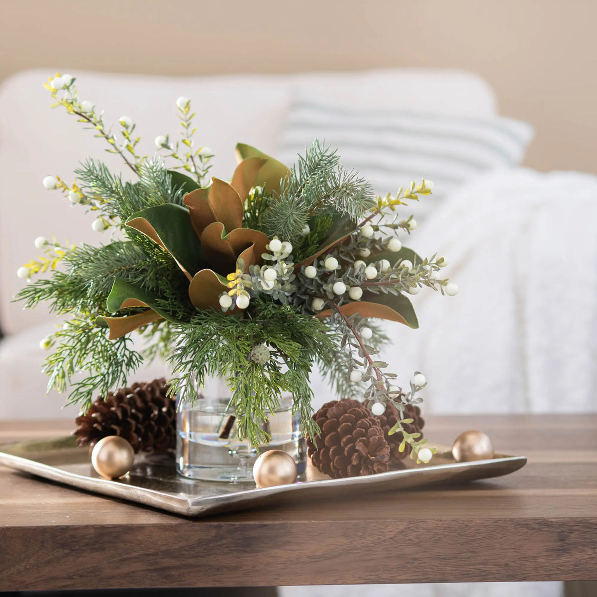 Real Touch Pine, Juniper, & Magnolia Leaf with Winter White Berry Ever ...