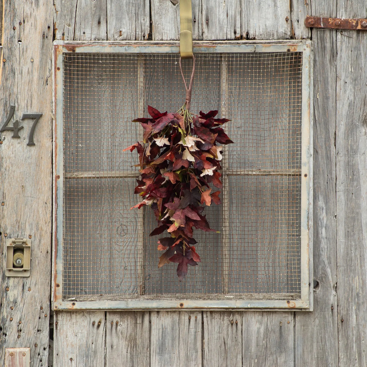Maroon Maple Leaf Teardrop Fall Swag - Darby Creek Trading