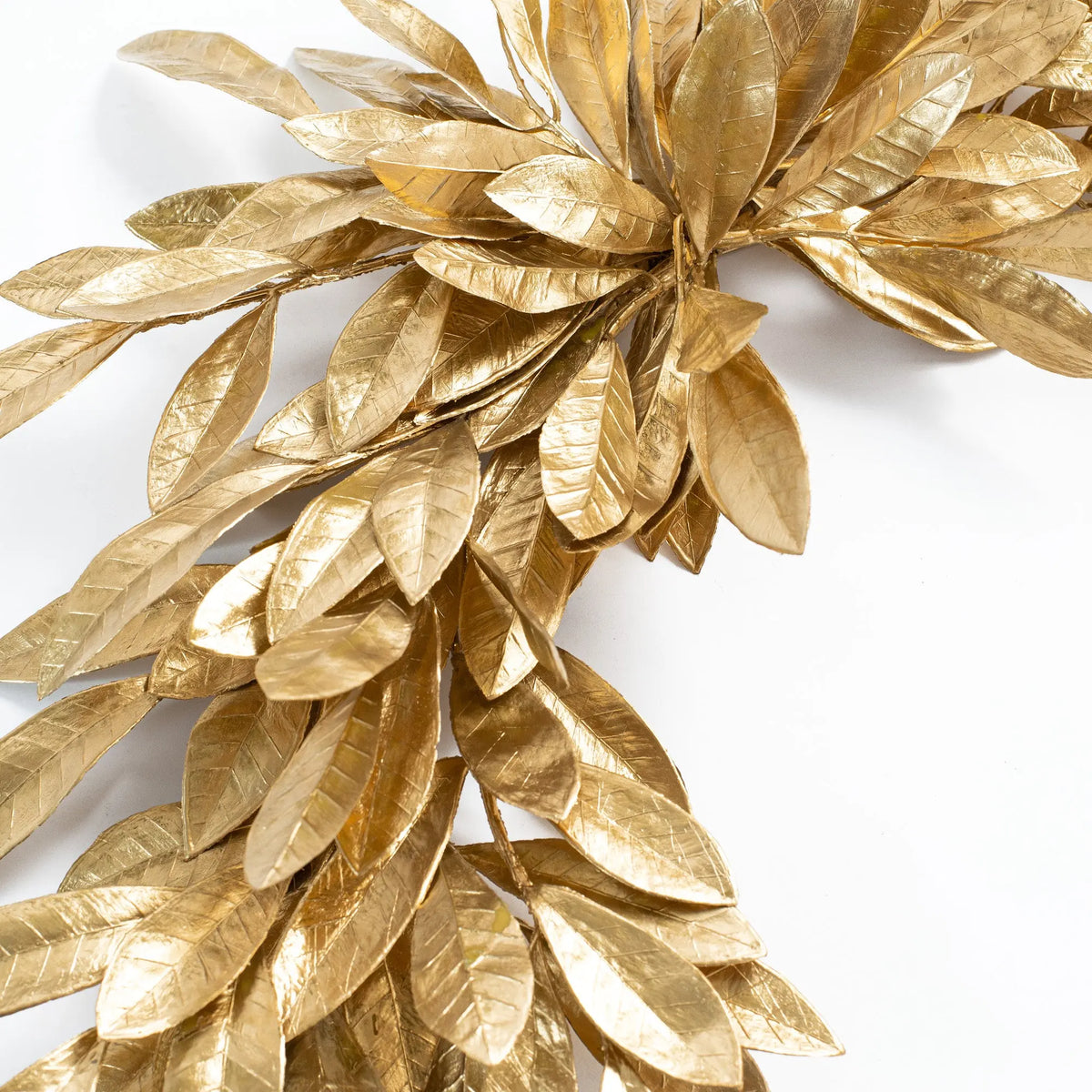 Antiqued Gold Bay Leaf Christmas Holiday Mantel Swag – Darby Creek Trading