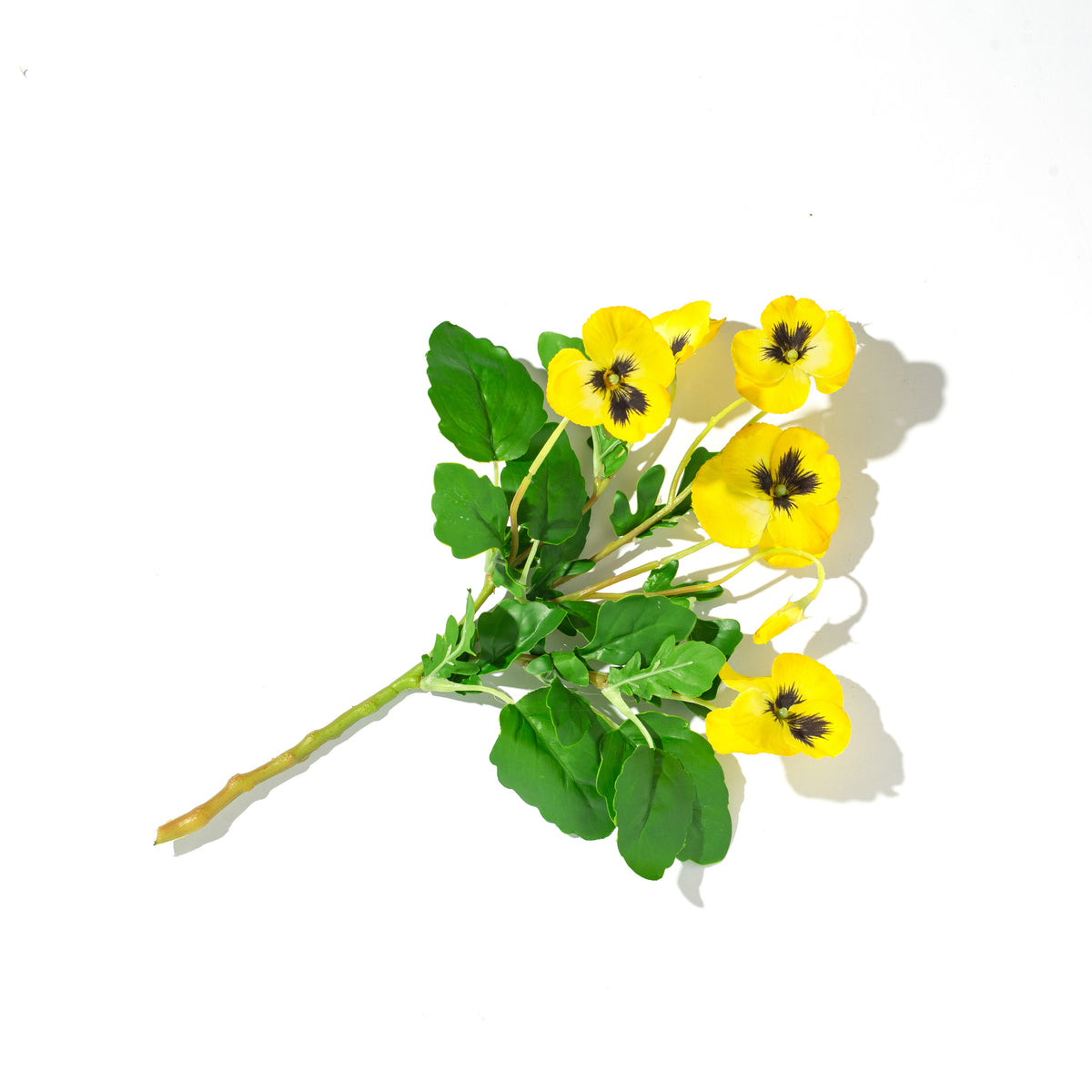 Yellow Faux Floral Silk Pansy Spray with Wired Stem – Darby Creek Trading