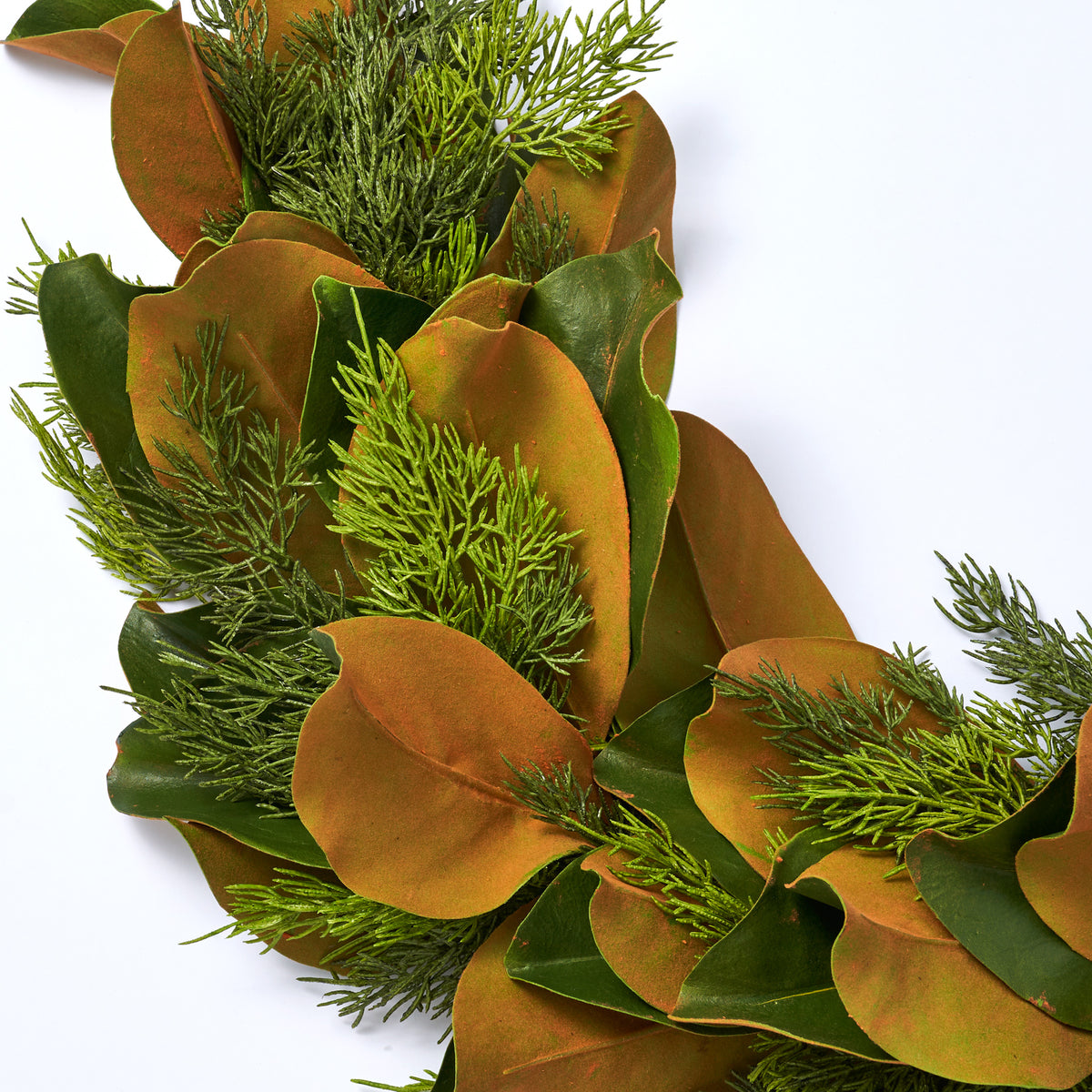 Real Touch Magnolia Leaf Cedar Garland - Winter Greenery Table Runner ...