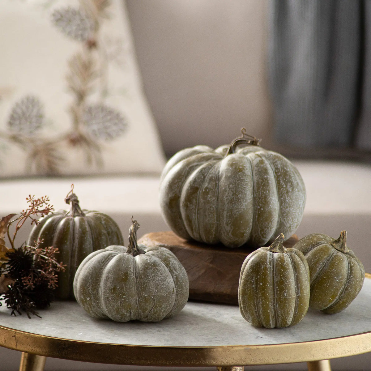 Sage Weathered Thanksgiving Harvest Halloween Colorful Pumpkin Set ...