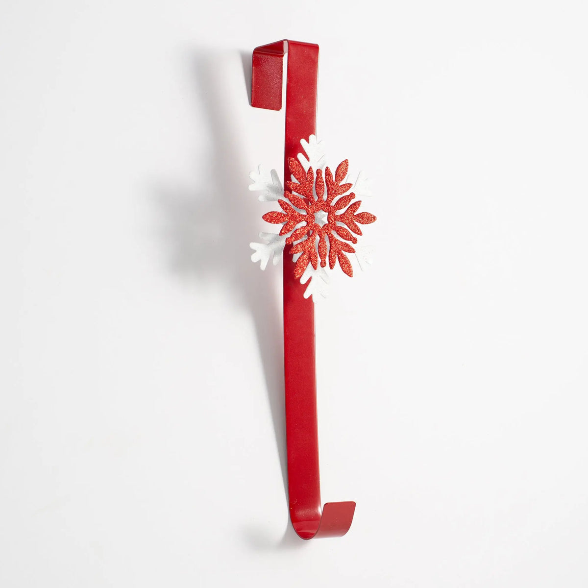 Red Metal & Glitter Over Door Holiday Snowflake Christmas Wreath Hange ...