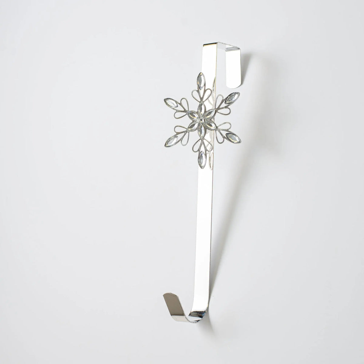 Silver Metal & Jewel Snowflake Over the Door Christmas Holiday Wreath ...