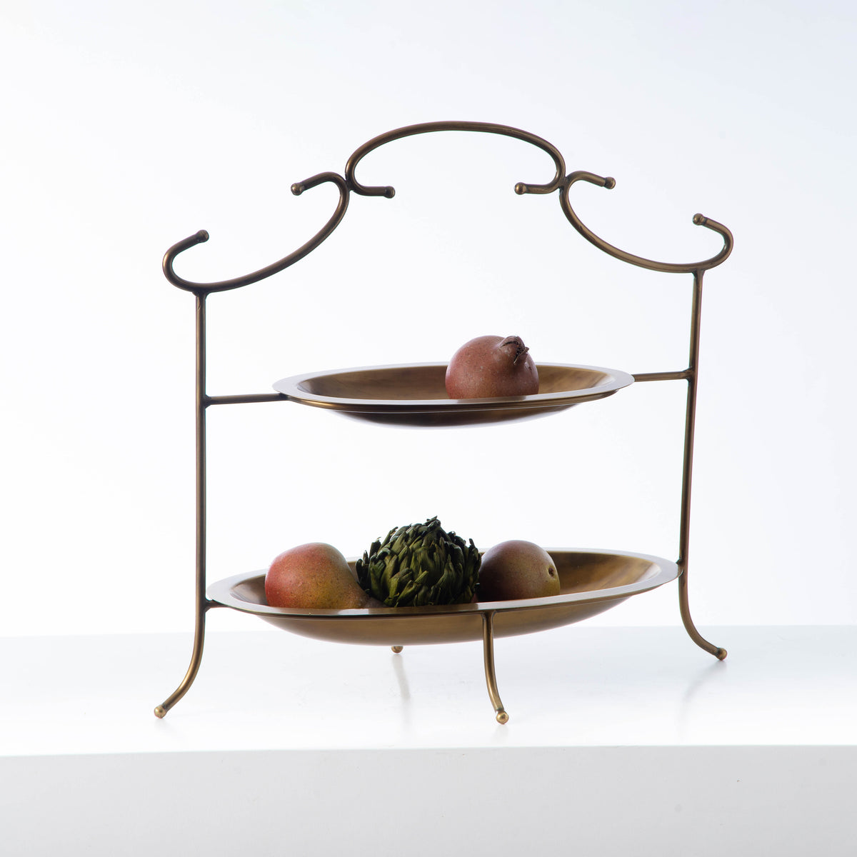 Two-Tiered Food Safe Steel Oval Serving Tray with Brass Finish – Darby ...