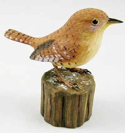 House Wren - Hand Carved Wooden Bird – Darby Creek Trading